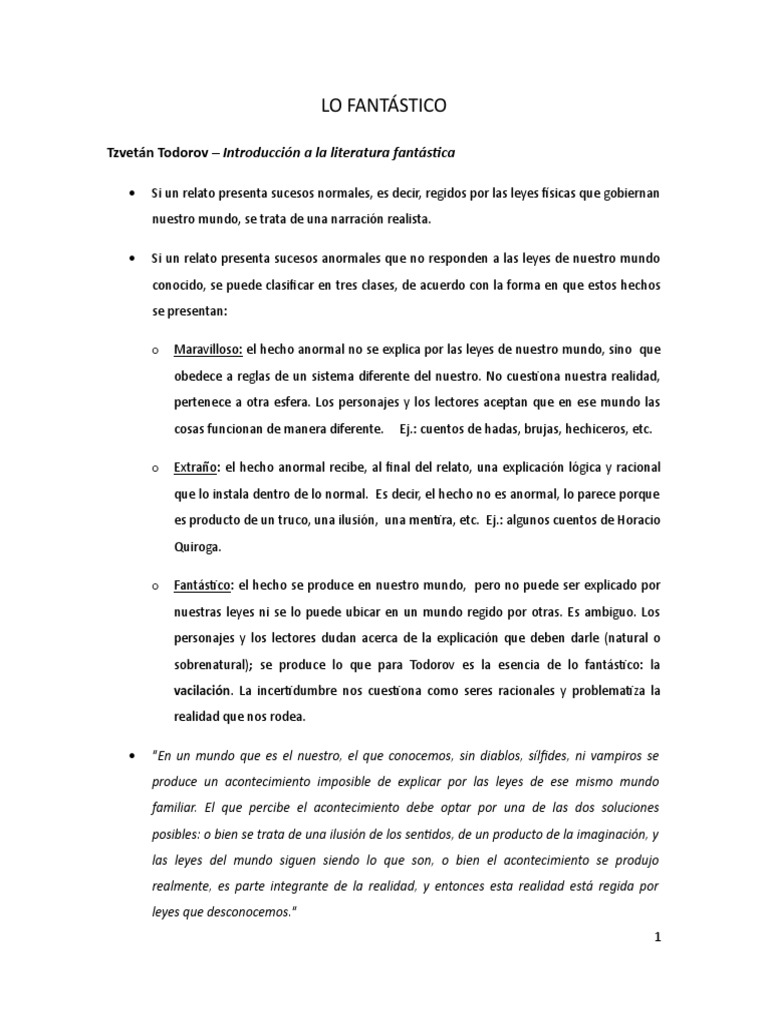Lo Fantástico | PDF | Literatura de fantasía | Fantasía