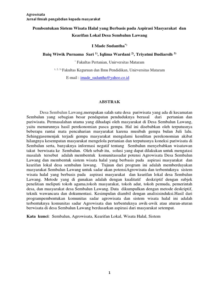 Artikel Sembalun Lawang | PDF