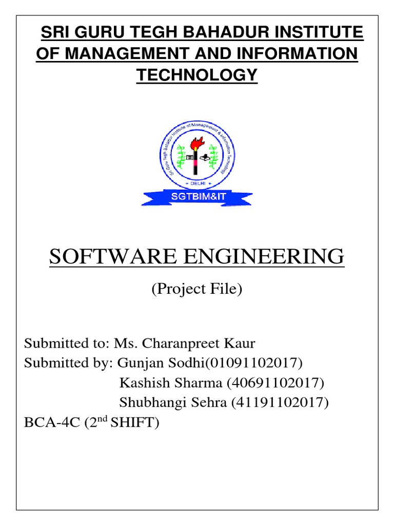 Software Engineering: Sri Guru Tegh Bahadur Institute of Management and ...