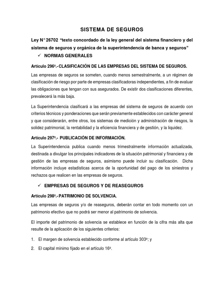 Sistema de Seguros | PDF | Póliza de seguros | Reaseguro