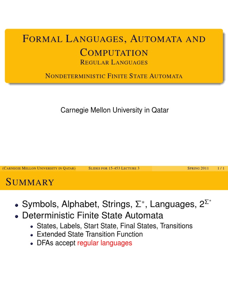 Regular Languages and Operations: Converting Deterministic Finite Automata to Nondeterministic ...