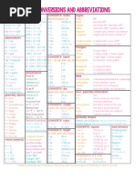 Math Converts & Abbreviations Cheat Sheet | PDF | Geometry | Space