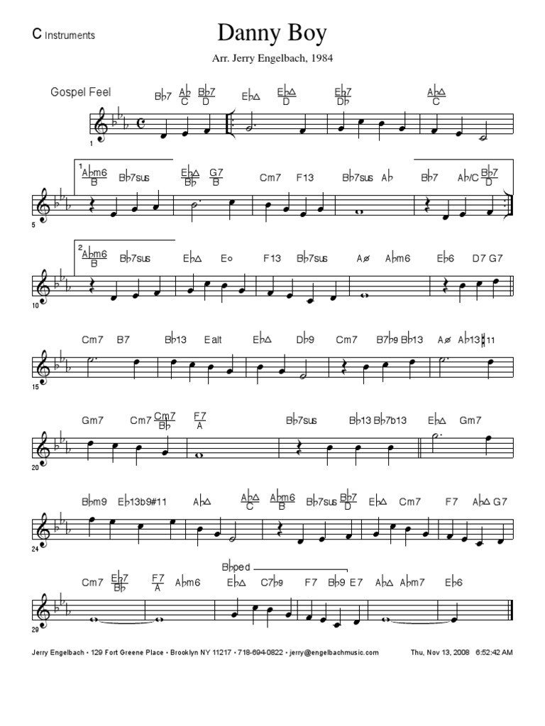 Oh Danny Boy Jazz Chords PDF | PDF