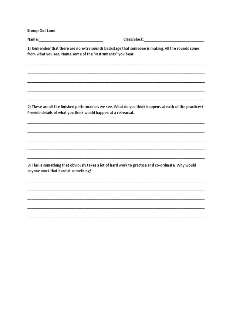 Stomp Out Loud | PDF