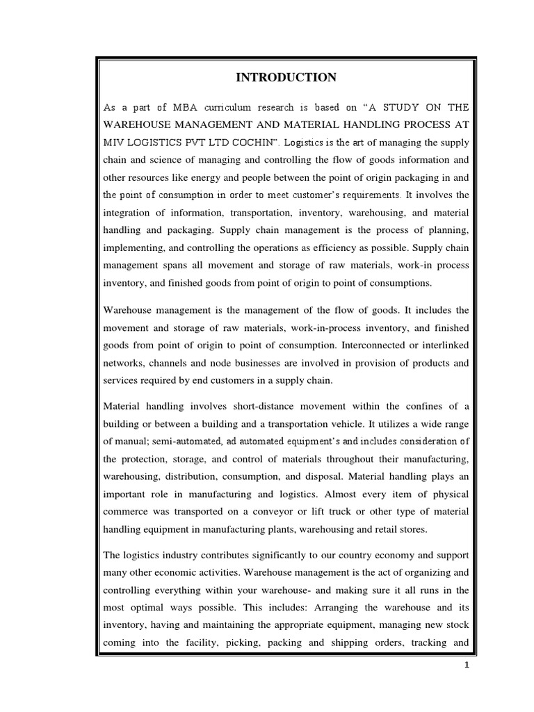 Warehouse Management Project | PDF | Warehouse | Research Design