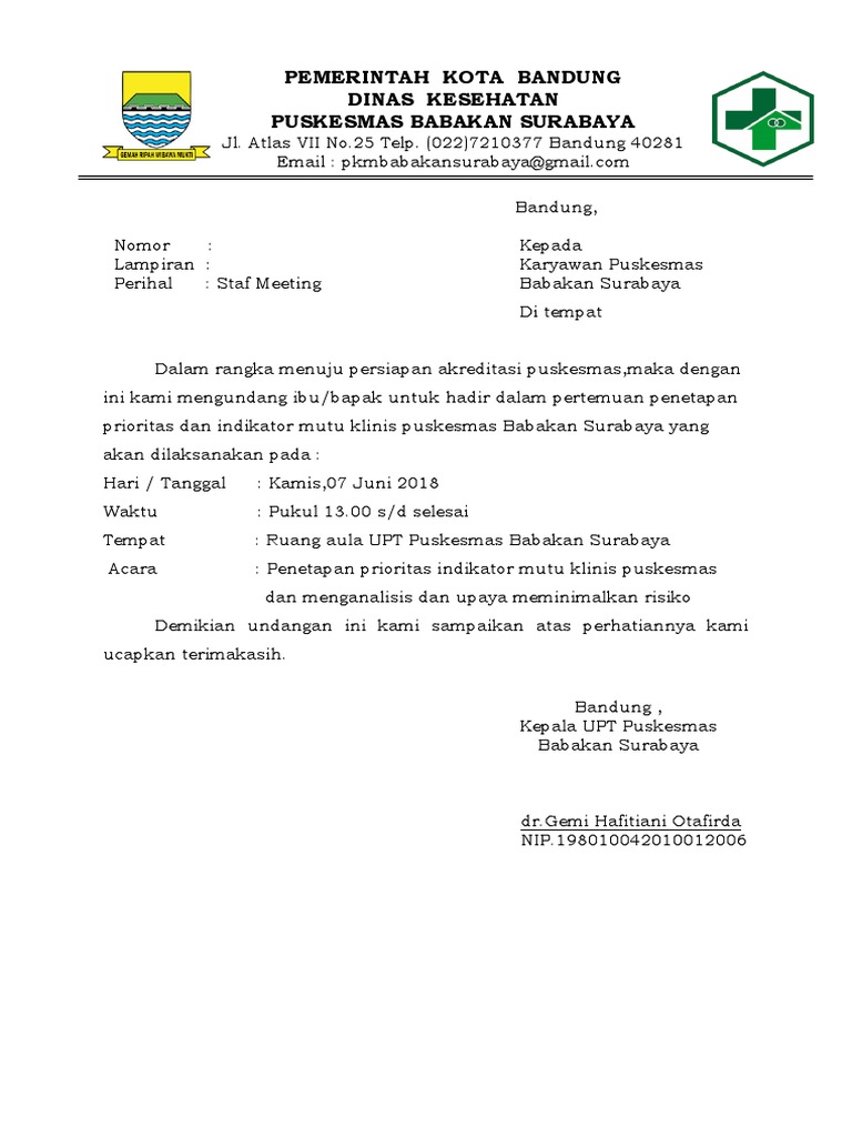 Contoh Undangan Rapat | PDF