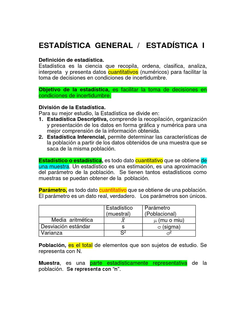 Estad Stica General | PDF | Muestreo (Estadísticas) | Media