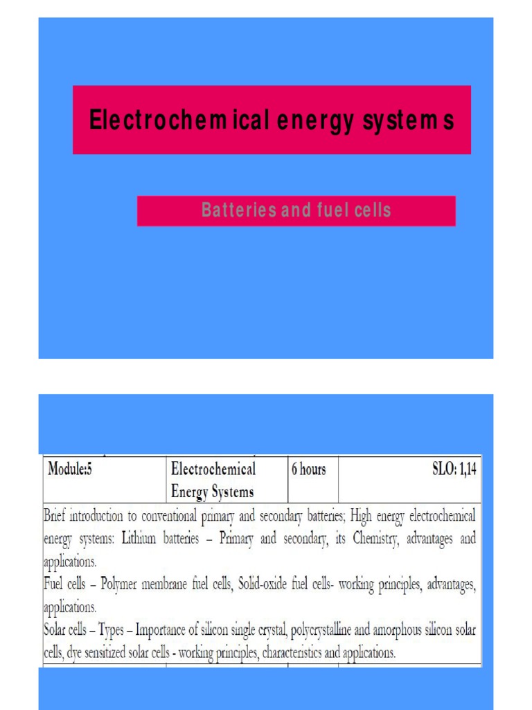 Energy Systems | PDF | Rechargeable Battery | Solid Oxide Fuel Cell