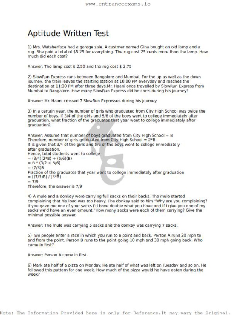 AIR India Pilot Model Paper With Solutions - Aptitude | PDF