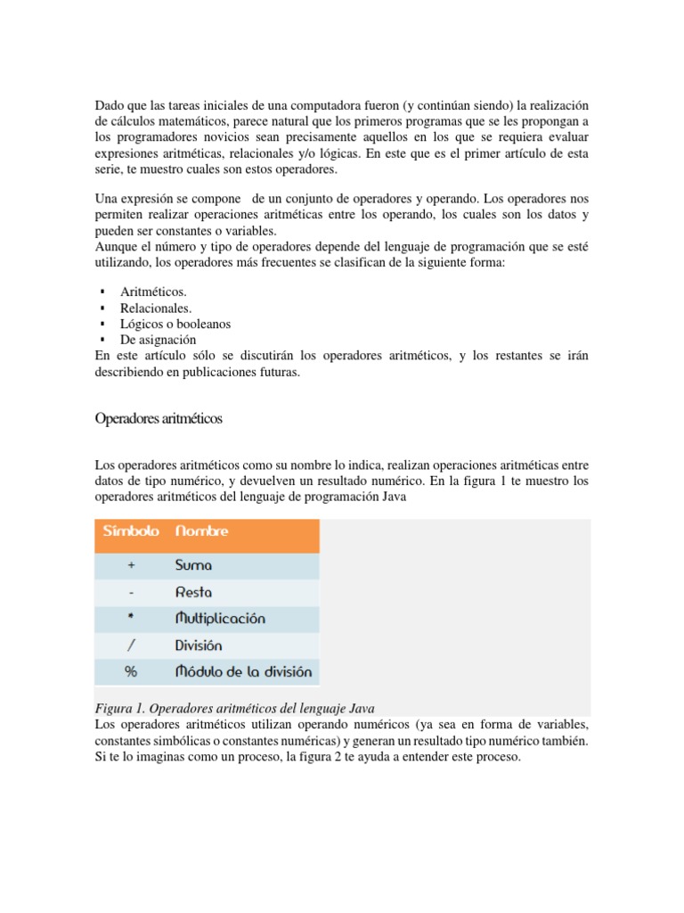 Operadores Logicos | PDF | División (Matemáticas) | Lenguaje de ...