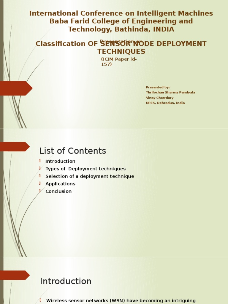 ID157 Sensor Node Deployment Techniques | PDF | Wireless Sensor Network | Areas Of Computer Science