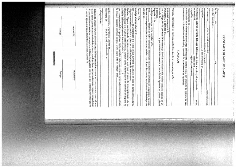 Contrato de Mutuo Simple | PDF
