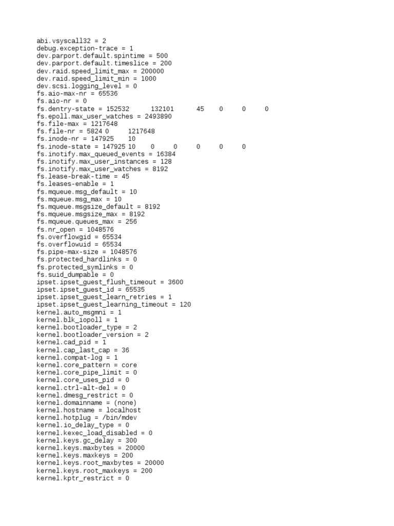 Sysct | PDF | Computer Architecture | Operating System Technology
