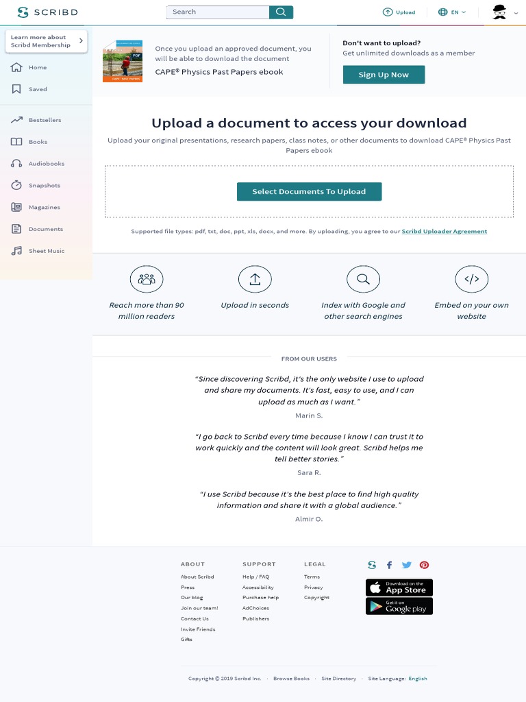 Upload A Document To Access Your Download: CAPE® Physics Past Papers ...