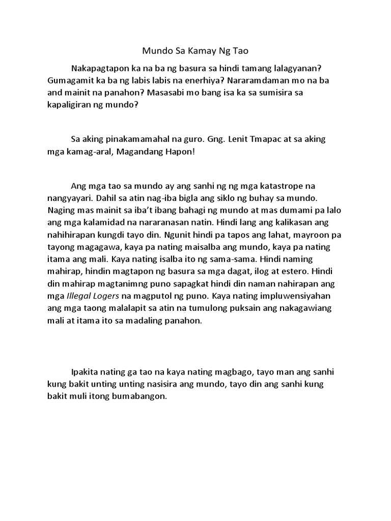 Mundo Sa Kamay NG Tao | PDF