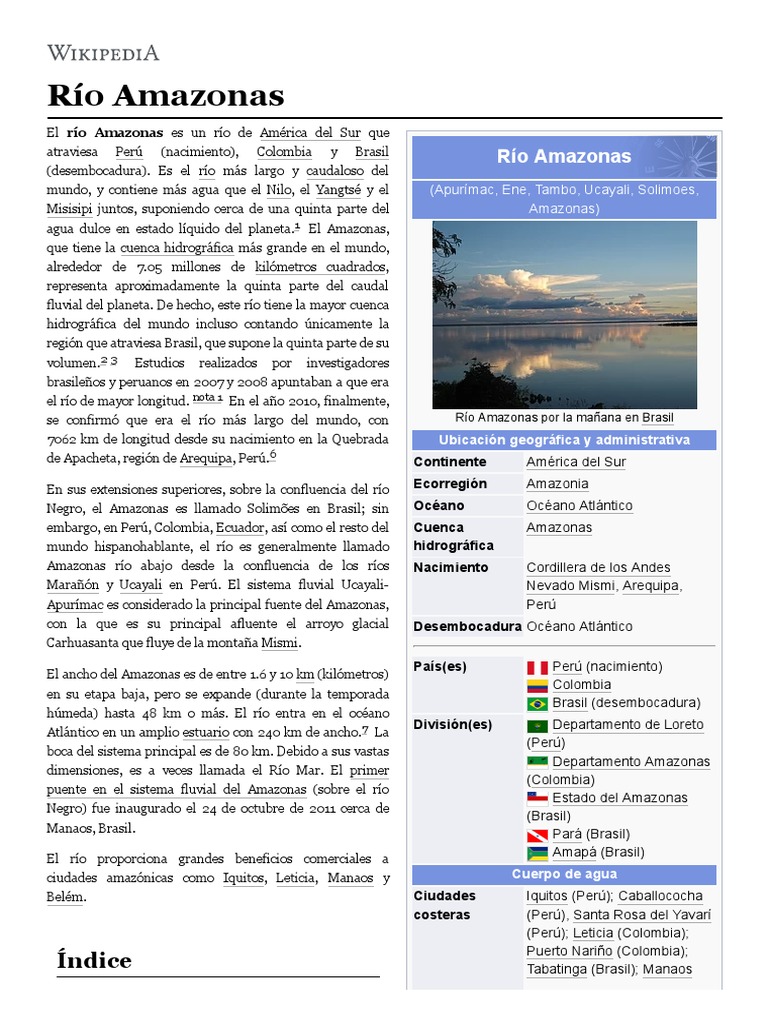 El Rio Amazonas | PDF | río Amazonas | Selva amazónica