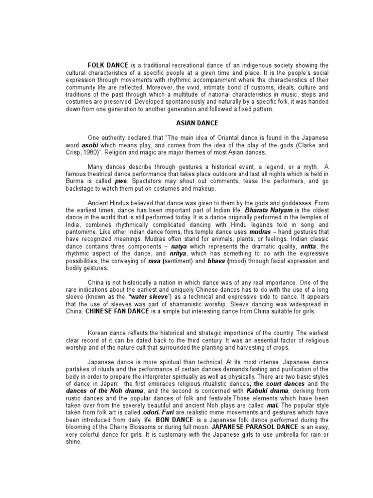 Global Folk Dance Traditions Explained | PDF | Ballet | Dances