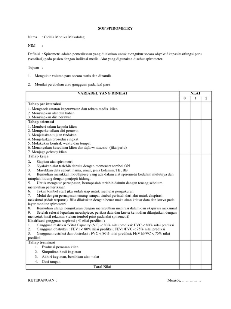 Sop Spirometri | PDF