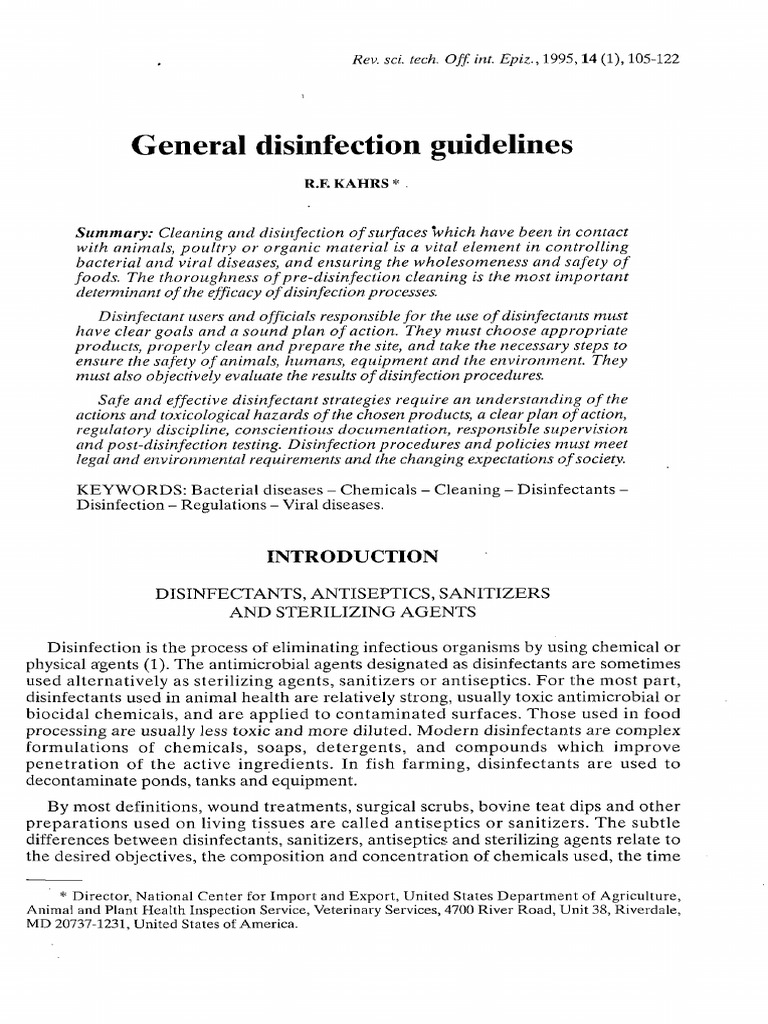 General Disinfection Guidelines: Understanding the Complex Science of ...