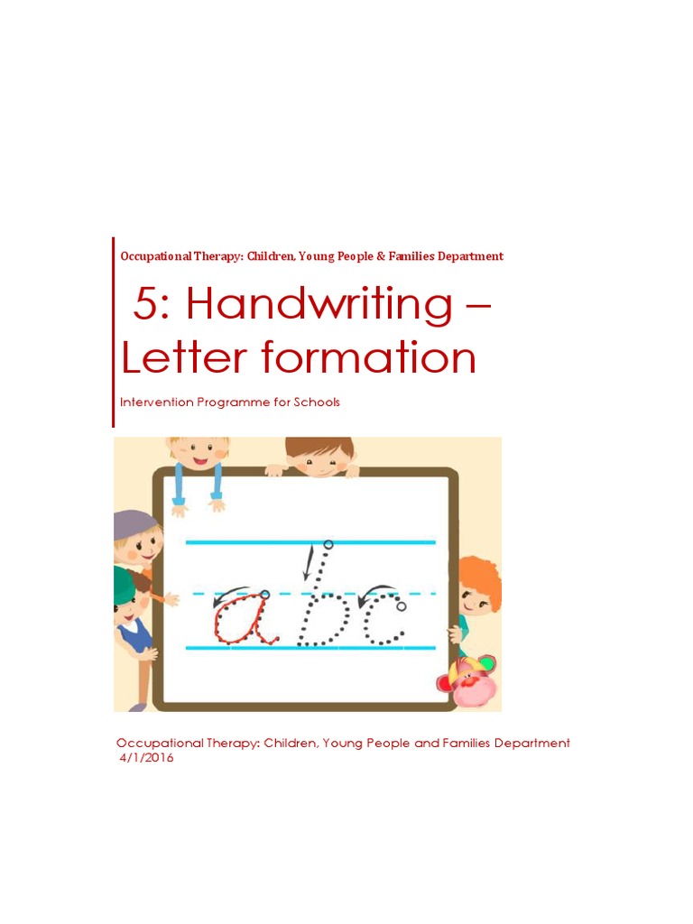 Handwriting Intervention: Letter Formation | PDF | Hand | Occupational ...