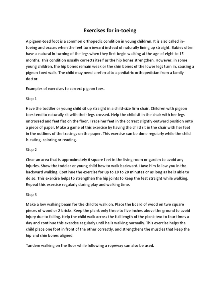 Exercises For Intoeing | PDF