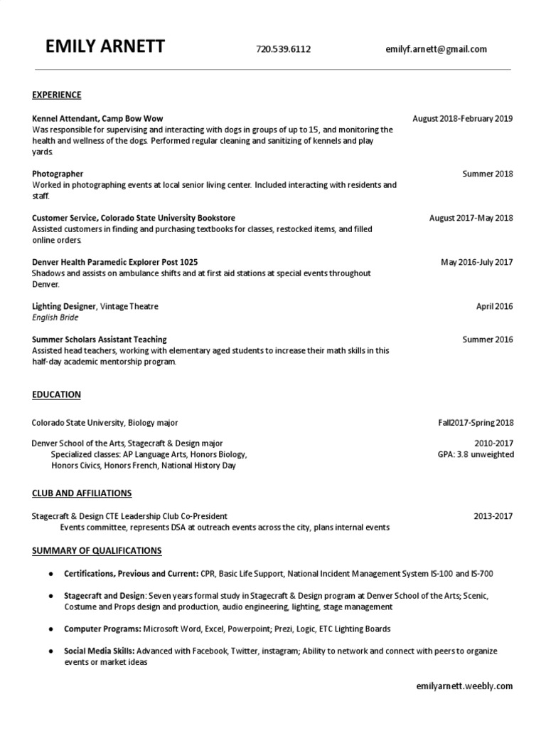 Earnett Resume Summer2019 | PDF | Communication | Behavior Modification