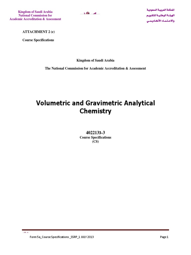 Volumetric and Gravimetric Analytical Chemistry 40200320-3 PDF | PDF | Titration | Chemistry