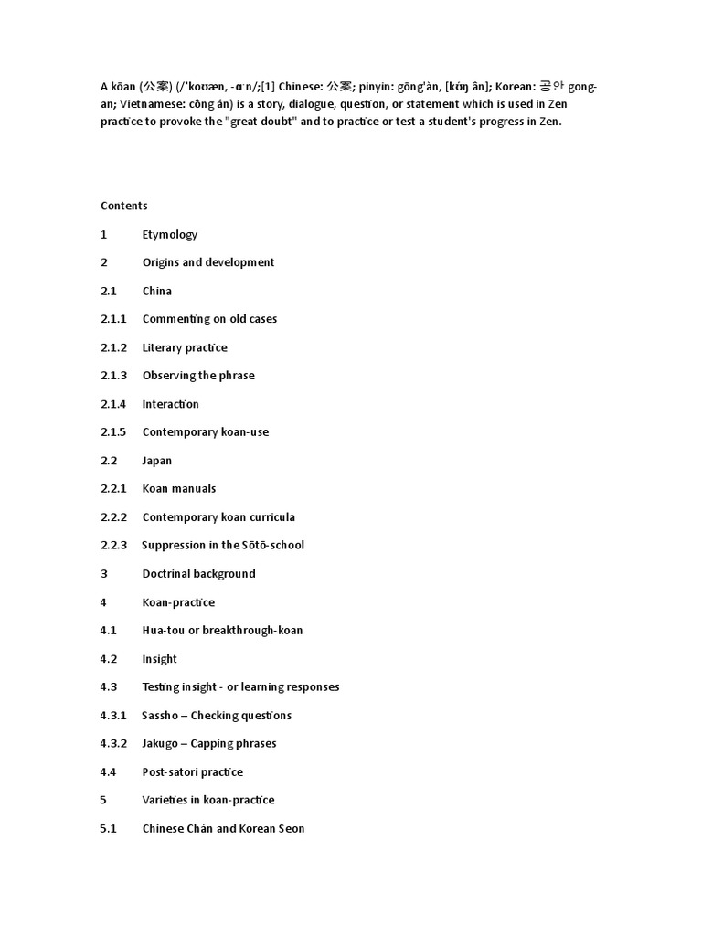 Zen Koan Guide: Understanding Koan Practice and Traditional Examples ...