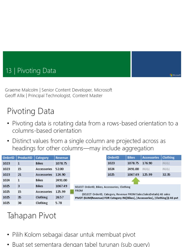 Pivot Pdf Data Management Computing