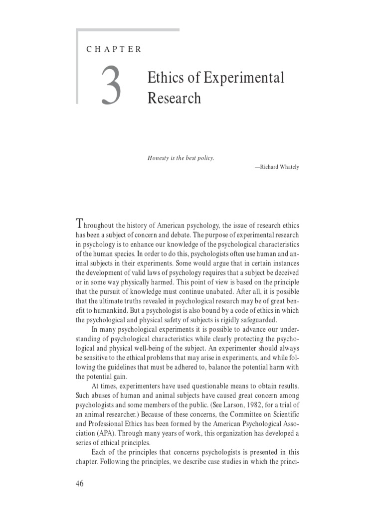 Ethics in Experimental Psychology Research | PDF | Informed Consent ...