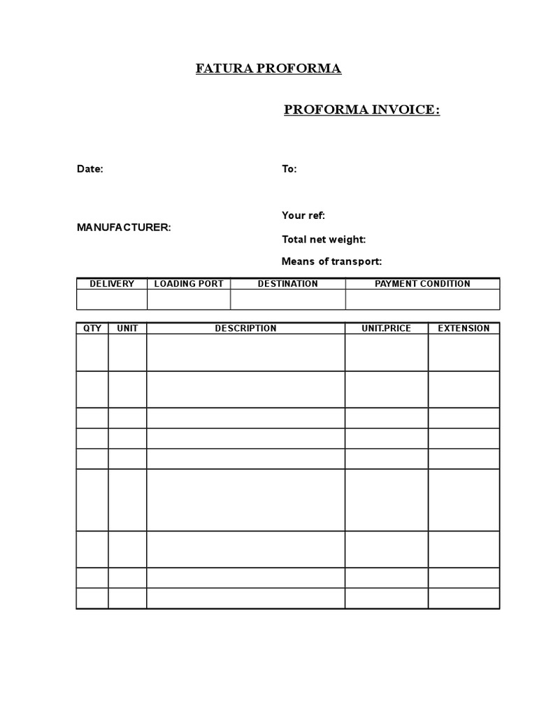 Fatura Proforma | PDF