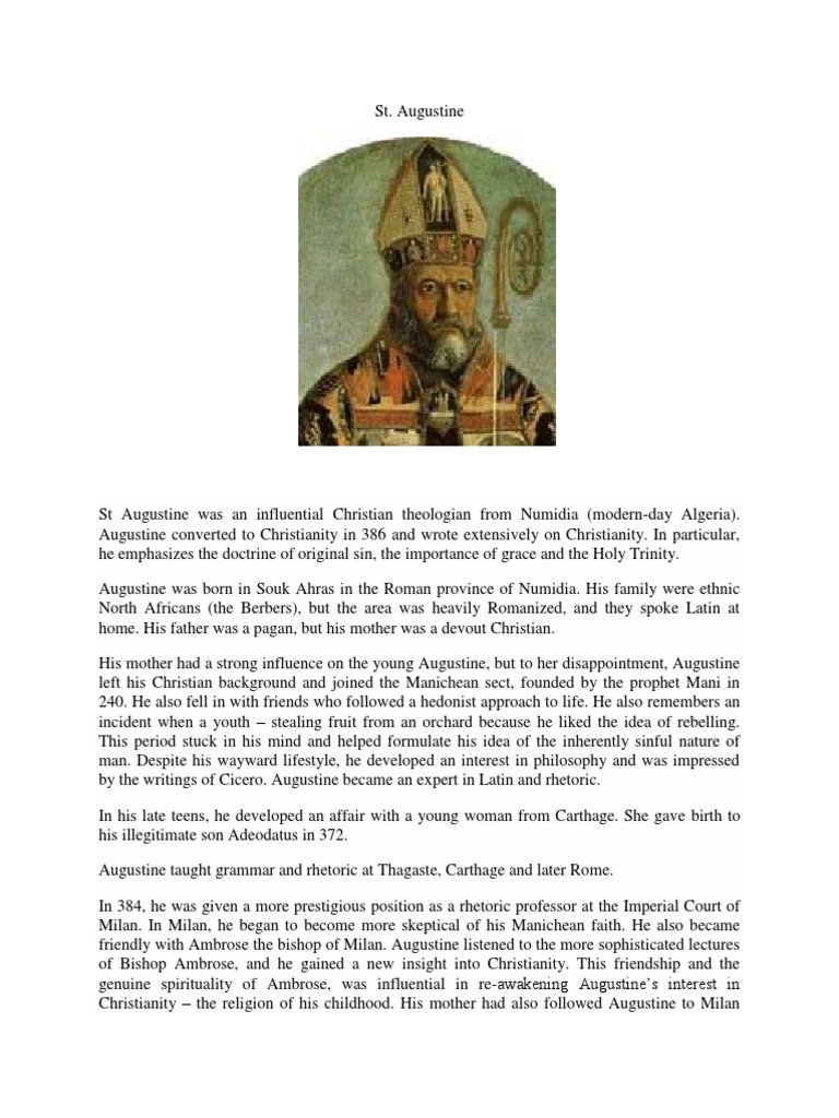 St. Augustine | PDF | Augustine Of Hippo | Thomas Aquinas