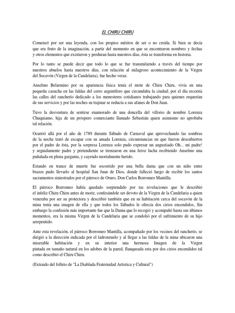 La Leyenda del Chiru Chiru | PDF