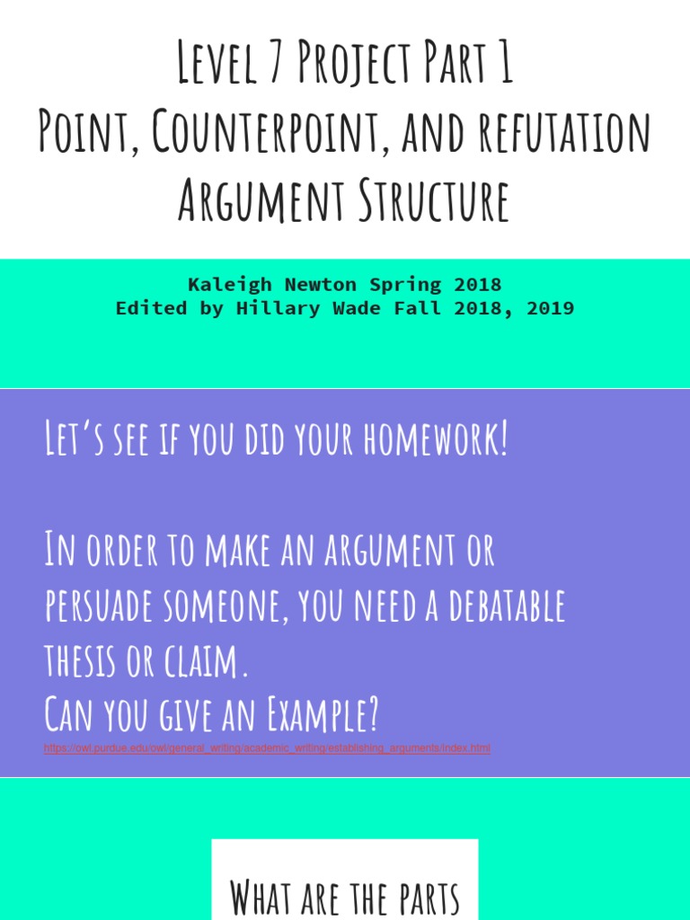 Level 7 Project Part 1 Point, Counterpoint, and Refutation Argument ...