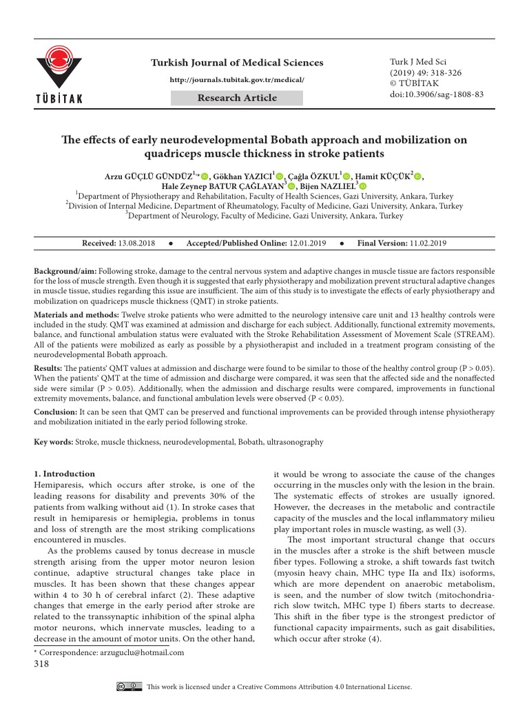 The Effects of Early Neurodevelopmental Bobath Approach and ...