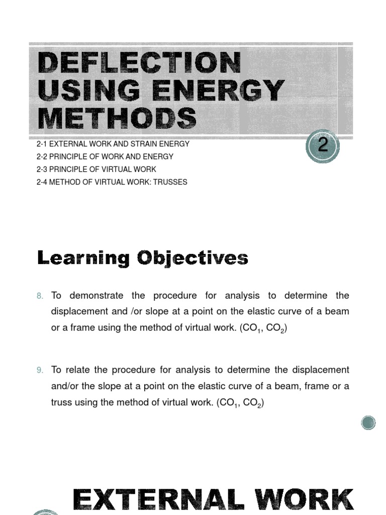 2-1 External Work and Strain Energy 2-2 Principle of Work and Energy 2 ...