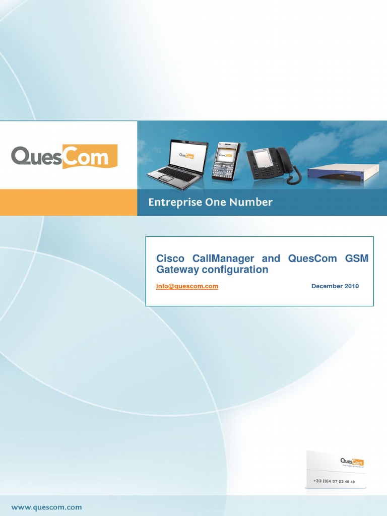 Cisco CallManager and QuesCom GSM Gateway Configuration EN1210 | PDF ...