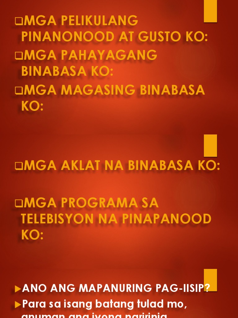 ESP - Mapanuring Pag-Iisip | PDF