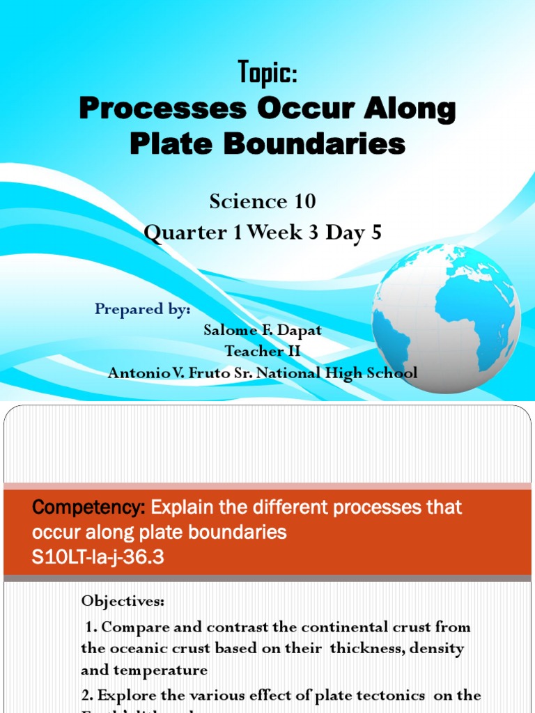 Topic: Processess Occur Along Plate Boundaries | PDF | Plate Tectonics ...