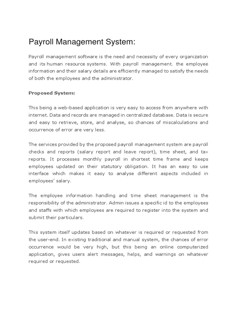 Payroll Management System | PDF | Payroll | Microsoft Sql Server