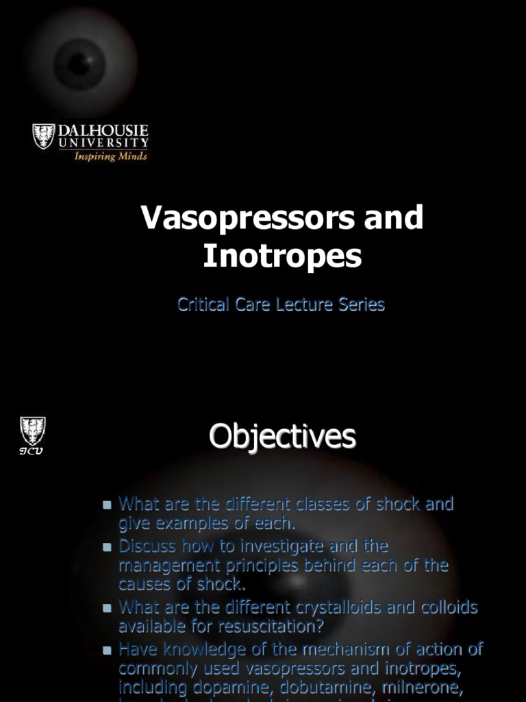 Vasopressors and Inotropes | PDF | Shock (Circulatory) | Vasodilation
