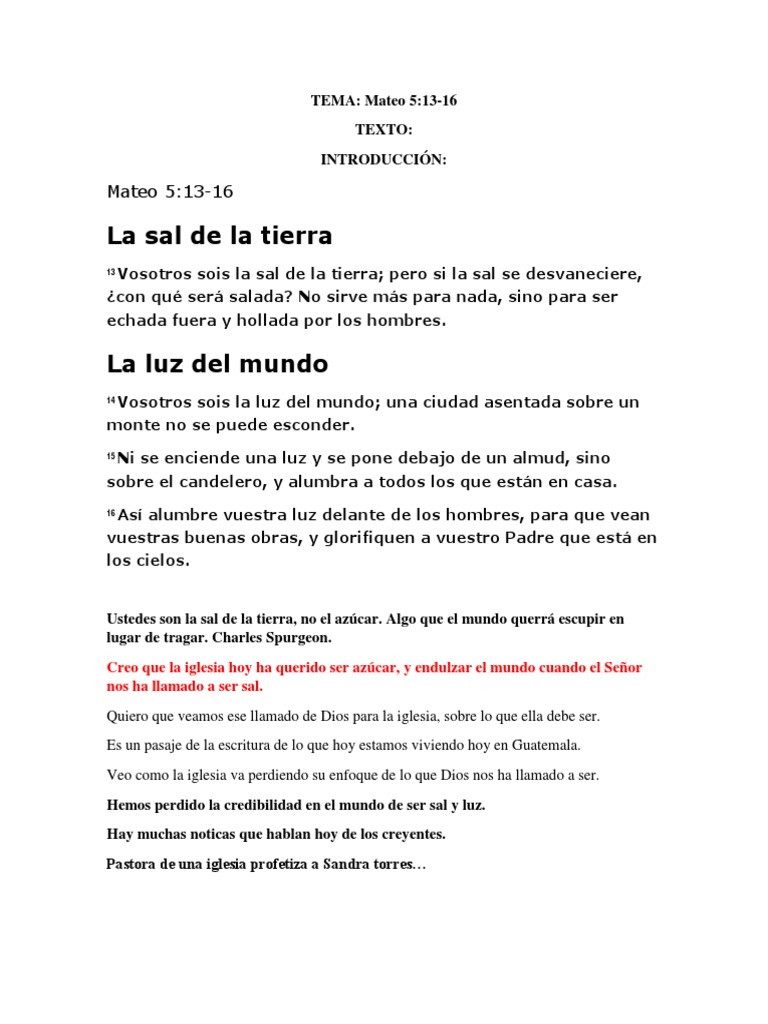 La Sal | PDF | sal | Jesús