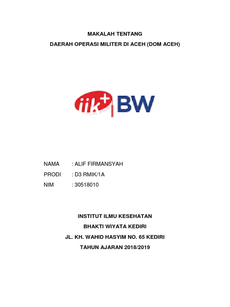 Sejarah Daerah Operasi Militer Aceh | PDF