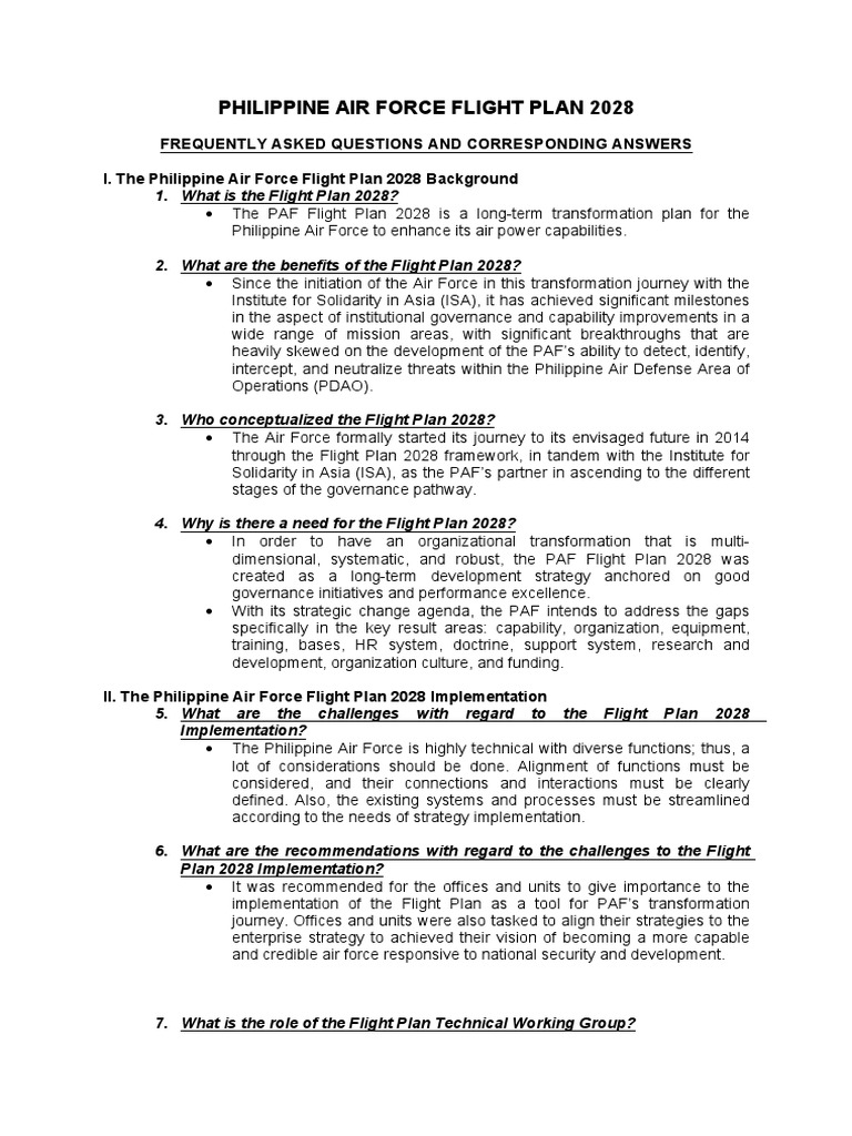 Philippine Air Force Flight Plan 2028 | PDF | Strategic Management | Goal