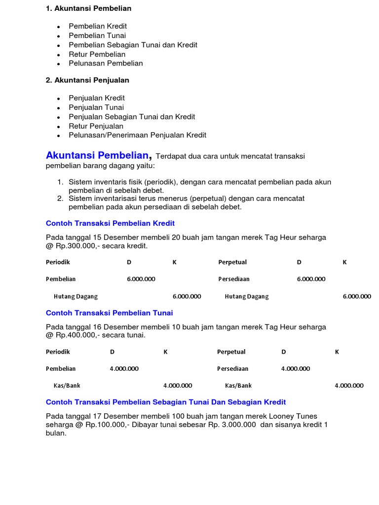 Transaksi Pembelian Dan Penjualan | PDF