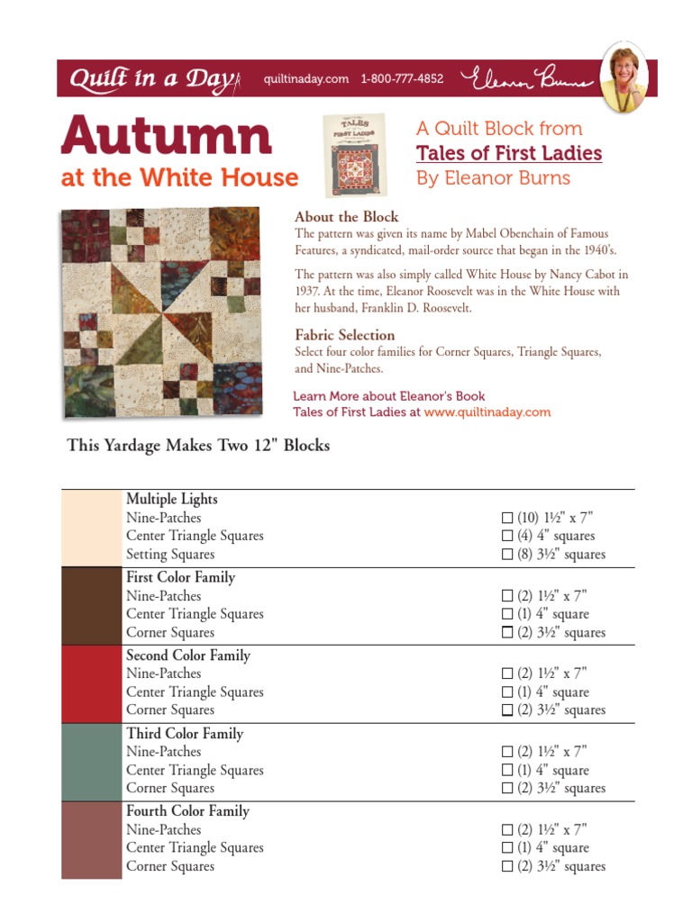 Autumn: at The White House | PDF | Seam (Sewing) | Sewing