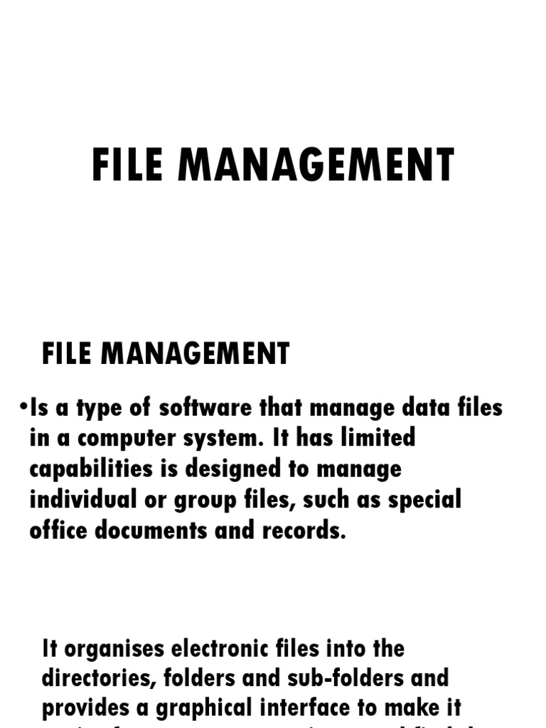 File Management | PDF | Microsoft Word | Computer File