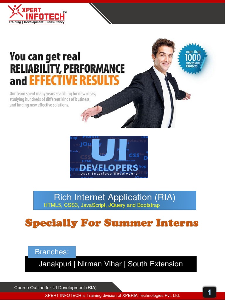 Comprehensive Course Outline for Front-End Web Development using HTML5, CSS3, JavaScript, jQuery ...