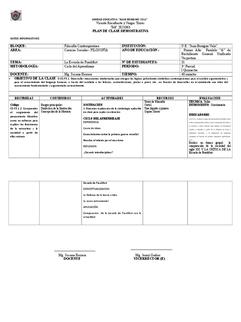 PLAN de Clase Demostrativa Todos Los Cursos | PDF | Soberanía | Verdad