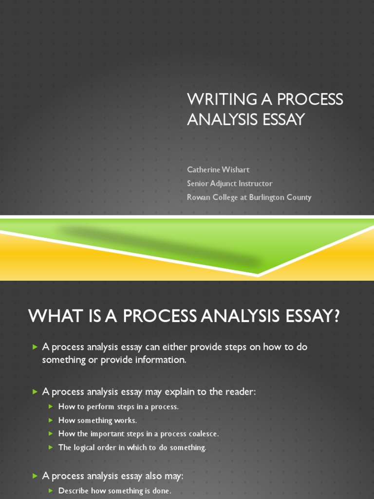 Guiding the Process: A Framework for Writing a Process Analysis Essay ...